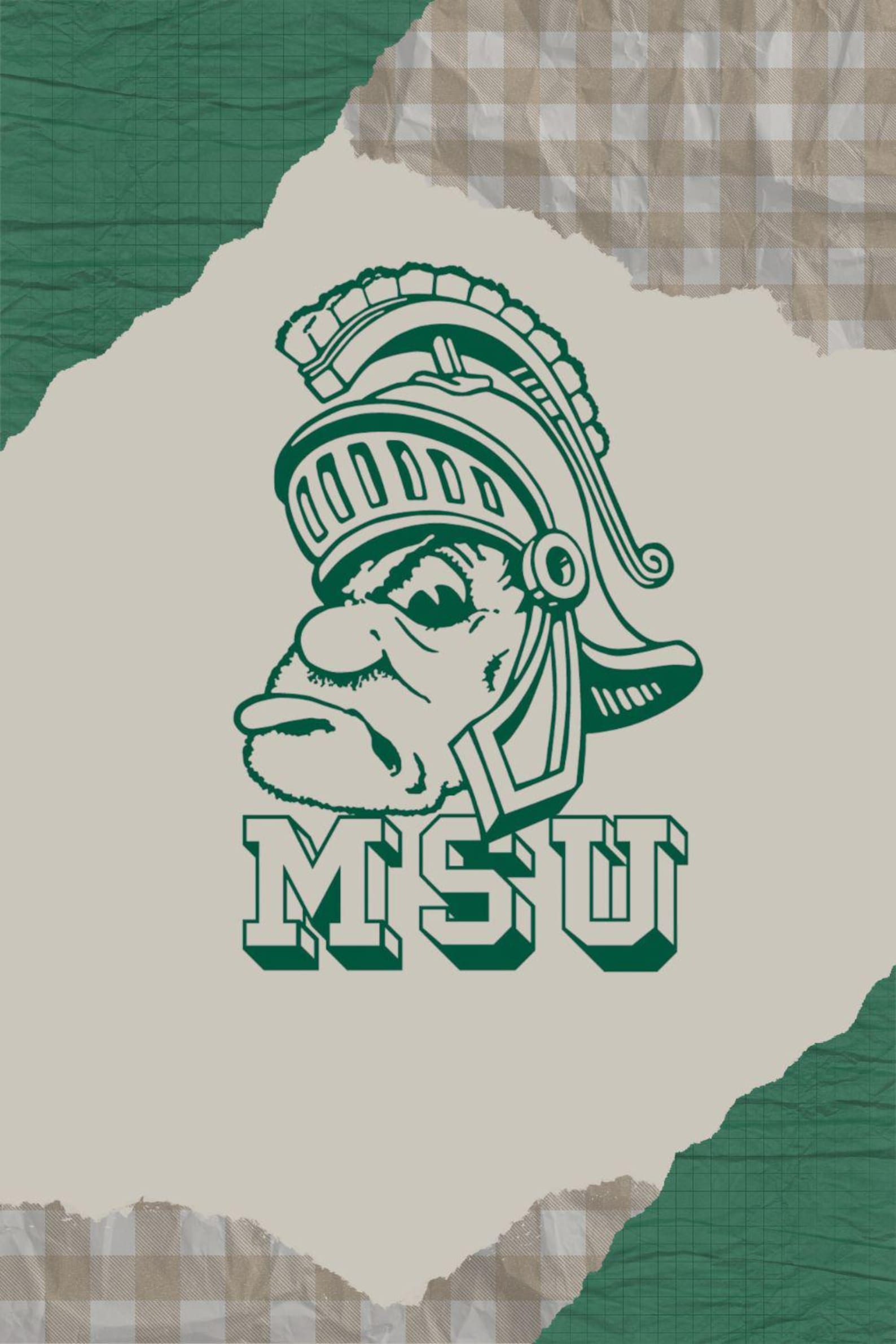 Michigan State Print Old Logo - Etsy