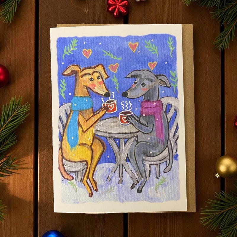 Whippet Greetings Cards - Etsy