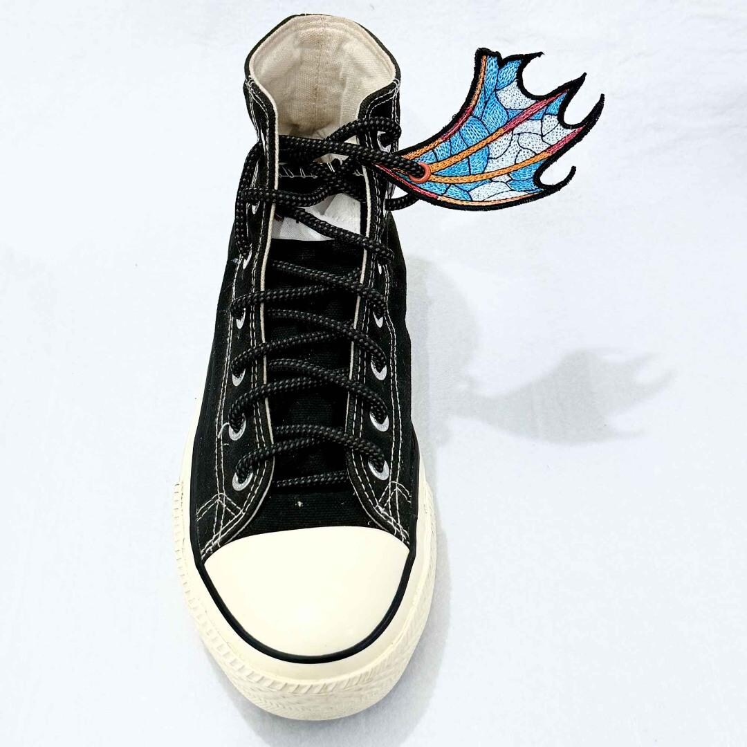 ITH Stained Glass Dragon Shoe Wing Embroidery Design in the Hoop Shoe ...