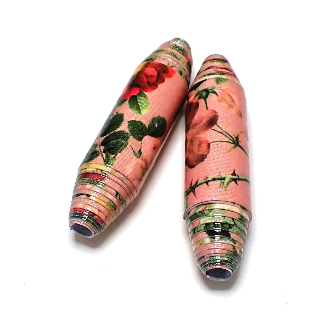 Handmade Paper Beads: Tapered Tube, DIY Jewelry Craft Supplies TTB01 - Etsy