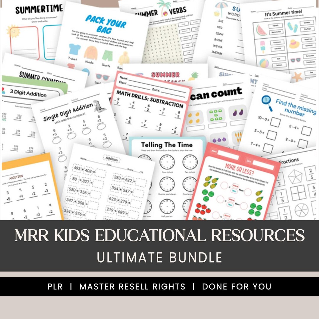 Kids Educational Resources Mega Bundle: Digital Assets Collection ...