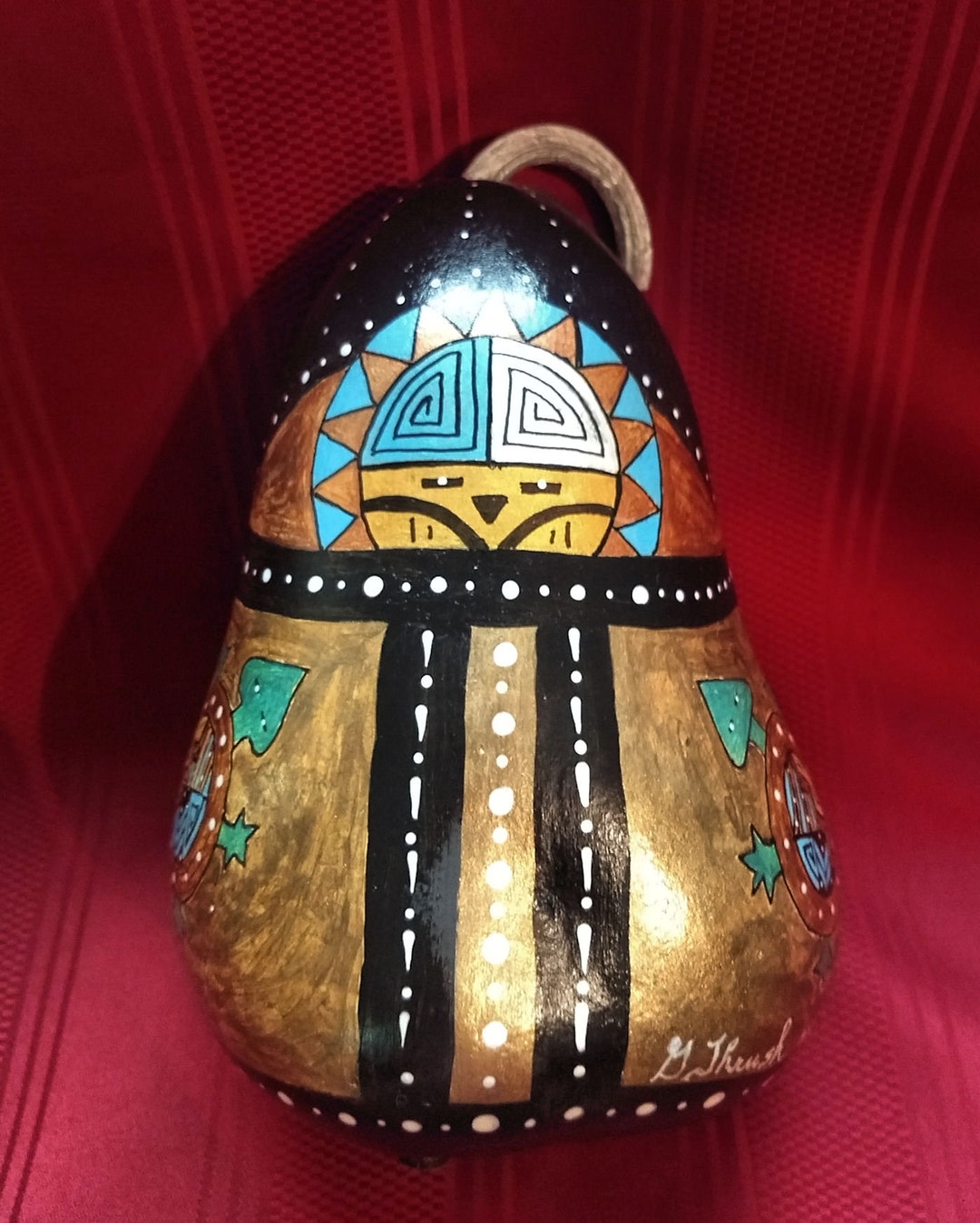 Southwest Hand Painted Signed 8 Sun & Turtles Art Gourd - Etsy