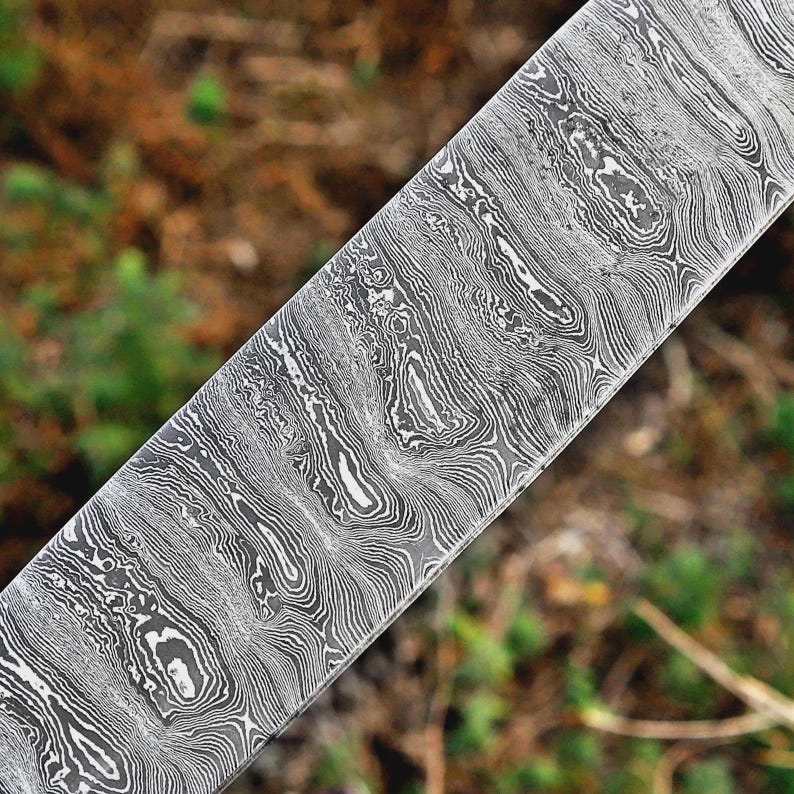 Hand-forged Damascus Steel Sword: Rustic Collector's Blade - Etsy