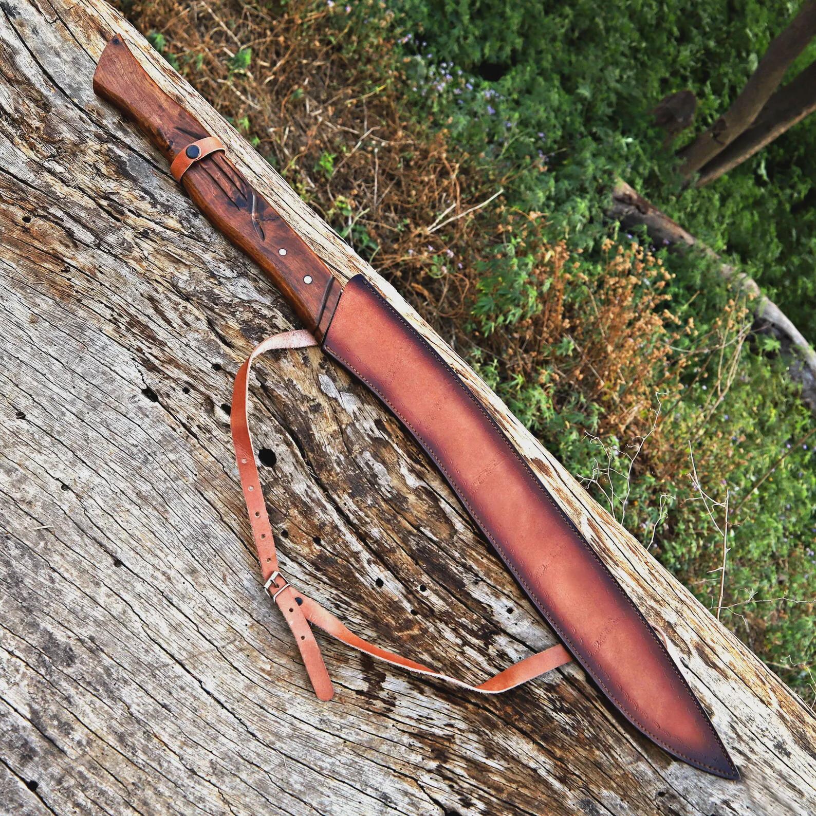 Hand-forged Damascus Steel Sword: Rustic Collector's Blade - Etsy