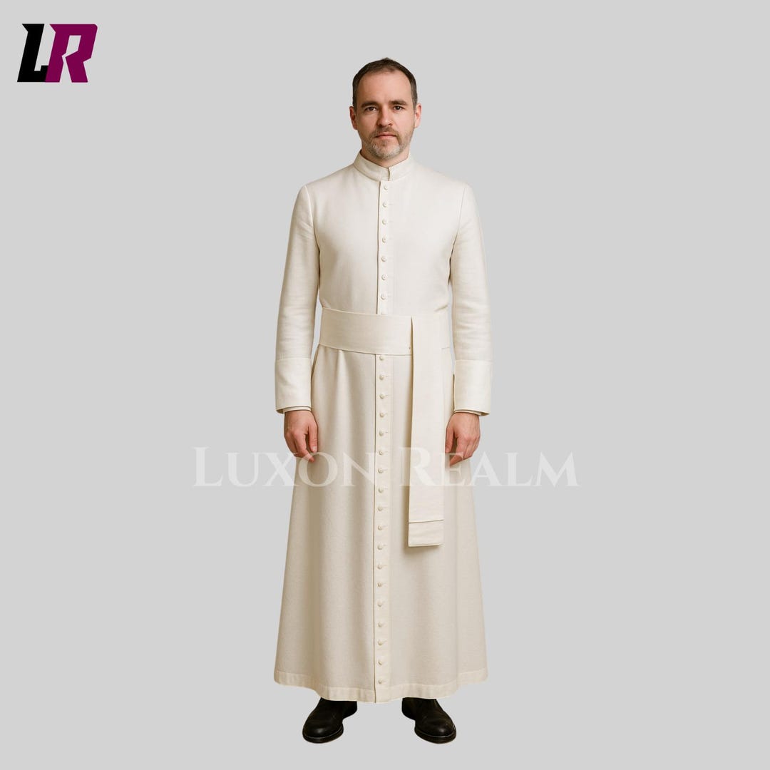 White Priest Cassock | Custom Clergy Cassock | Roman Catholic ...