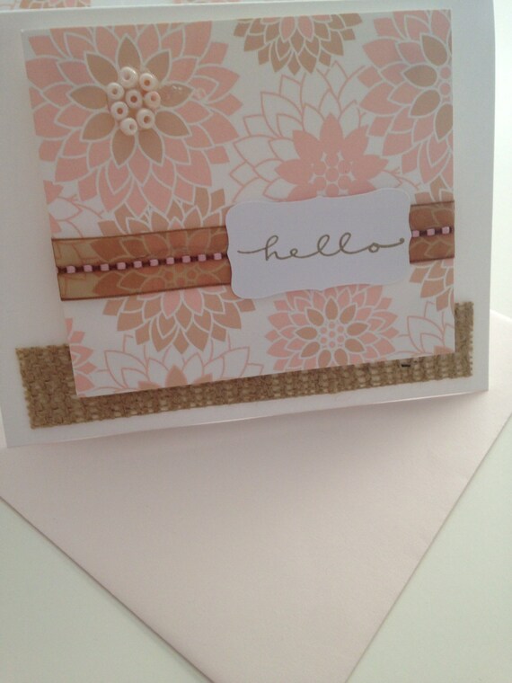 Items similar to A Soft and Romantic Hello with Pale Pink And Tan ...