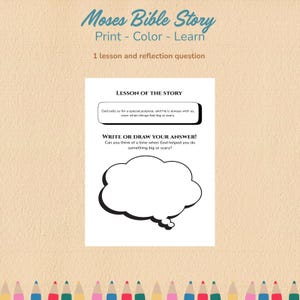 Moses Bible Story Coloring Pages: Christian Sunday School Printable ...