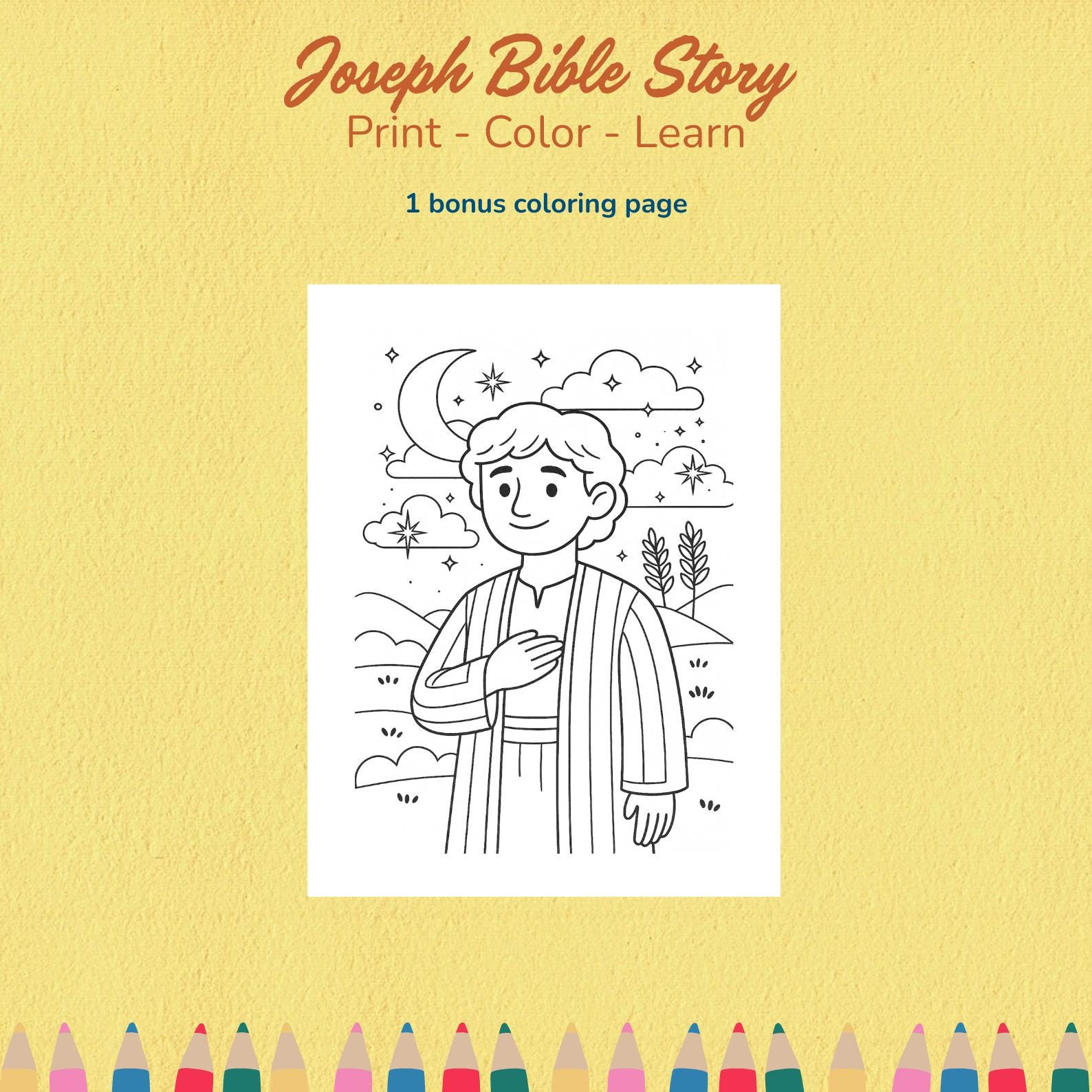Joseph Bible Story Coloring Pages: Christian Sunday School Printable ...
