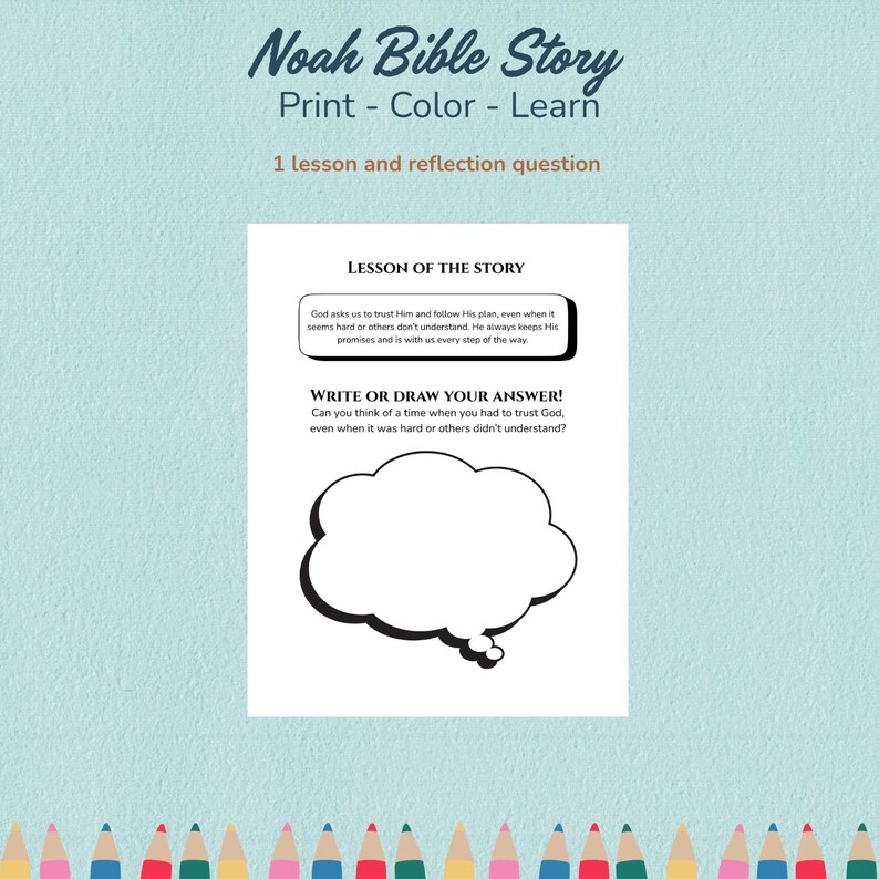 Noah's Ark Coloring Pages: Christian Printable Activities (PDF Download ...