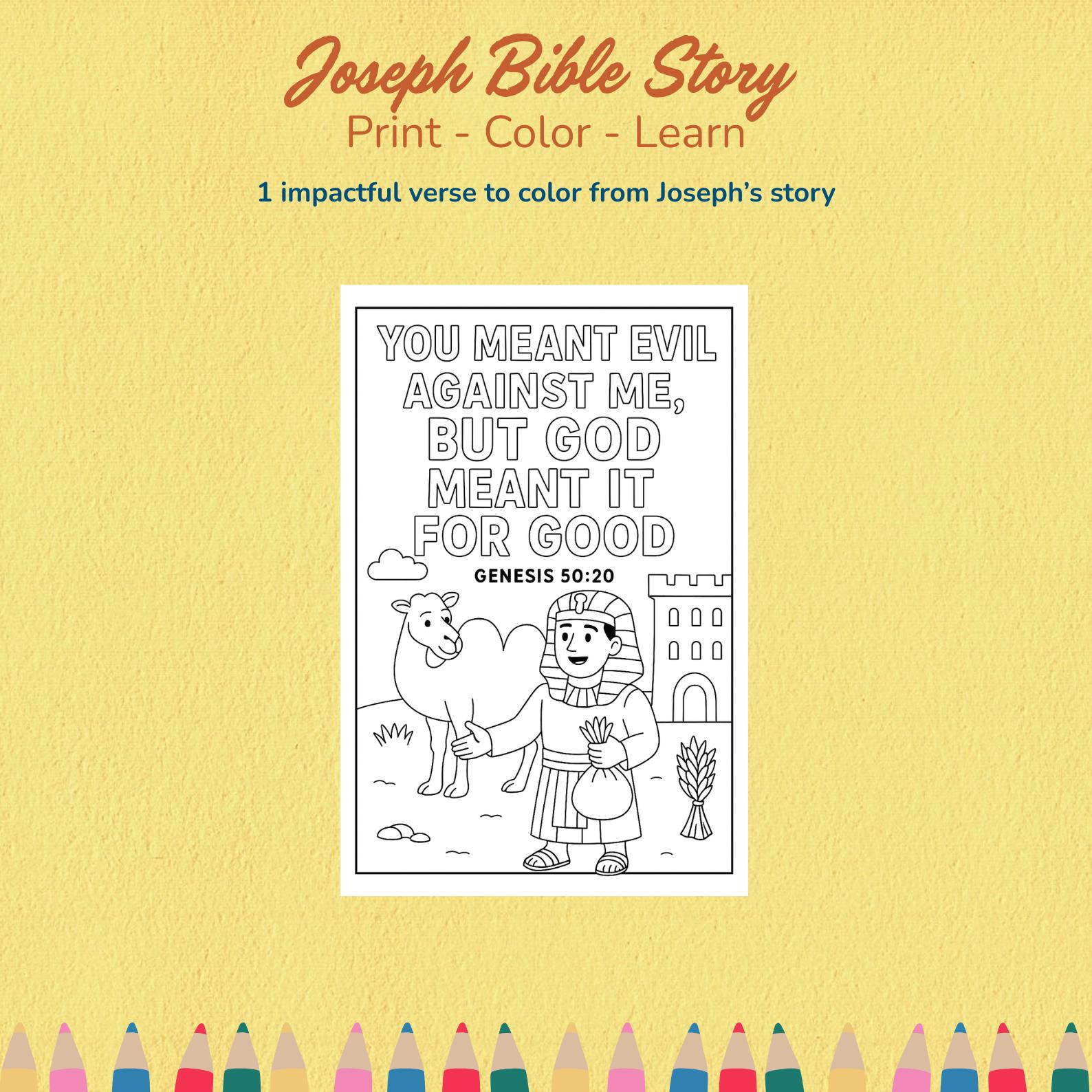 Joseph Bible Story Coloring Pages: Christian Sunday School Printable ...