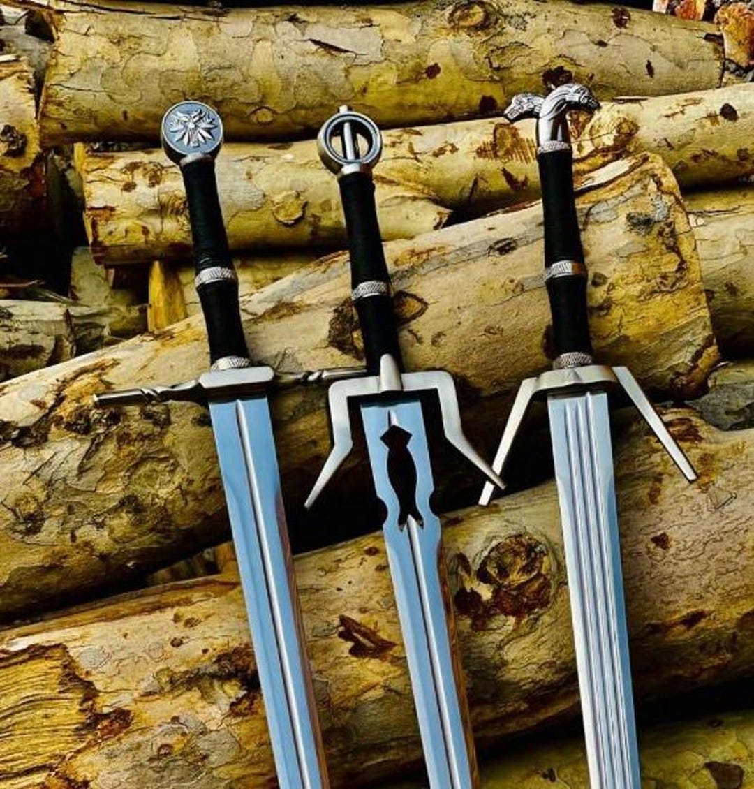 Handmade Witcher Sword Set, Geralt of Rivia Replica, Stainless Steel - Etsy