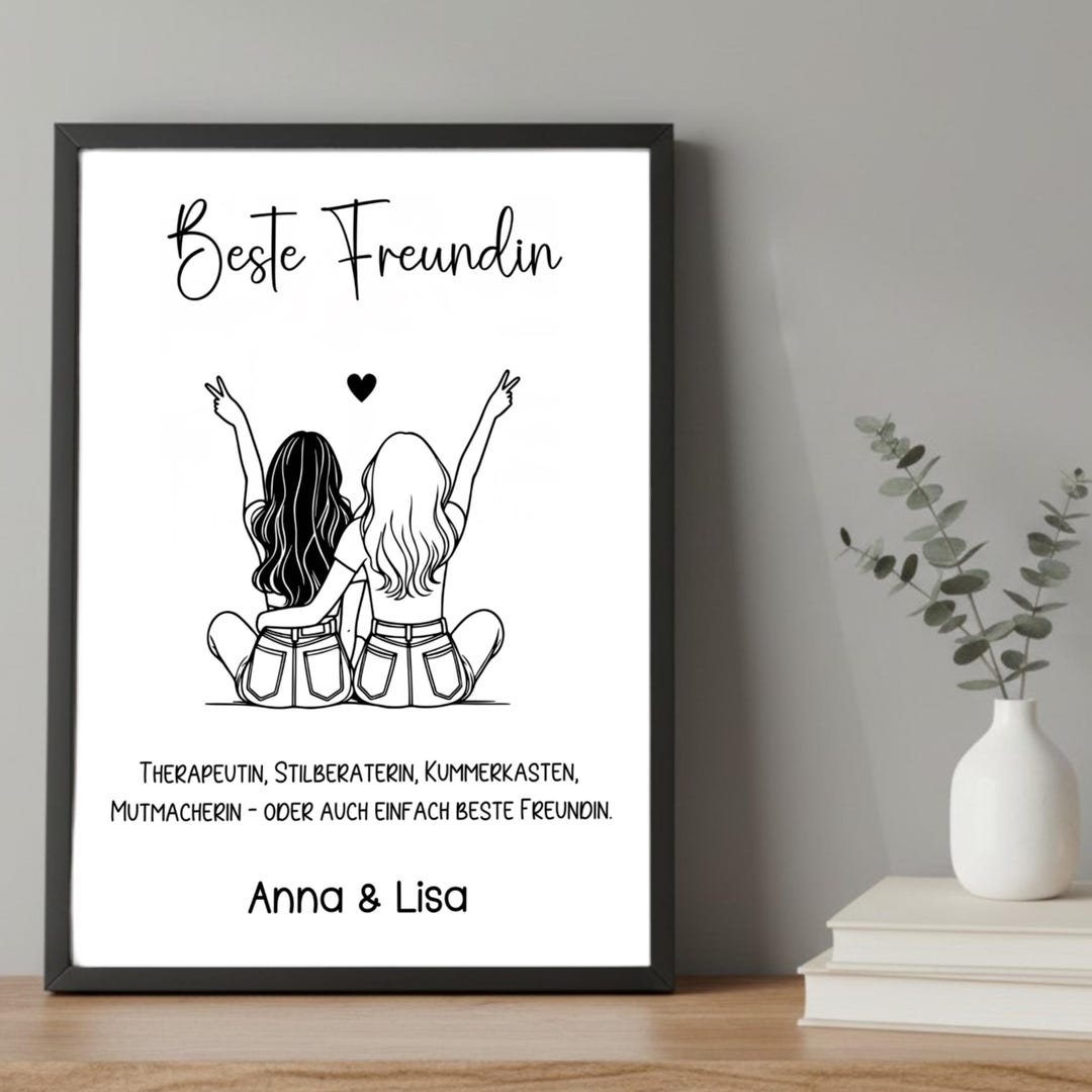 Personalized Best Friend Poster | Friendship Picture Personalized With ...
