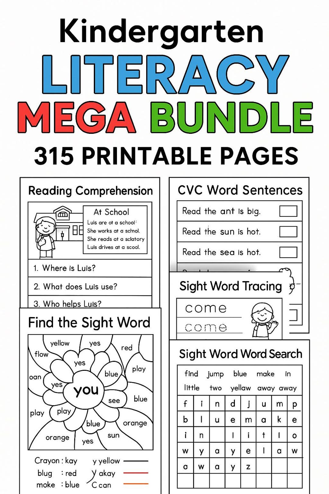Kindergarten Literacy Mega Bundle - Etsy