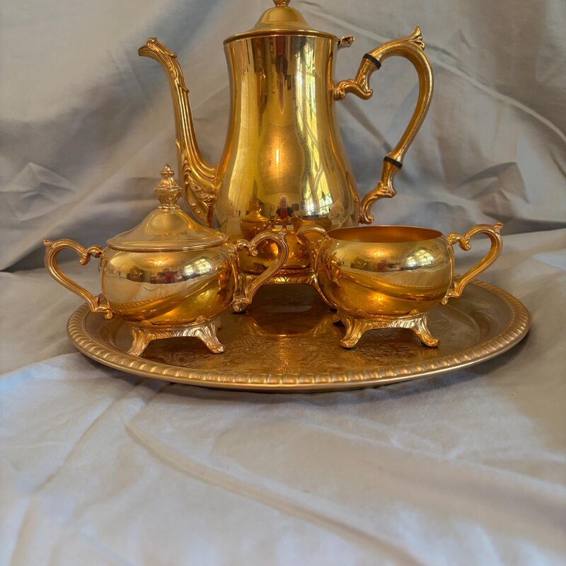 Gold Plated Tea Set - Etsy