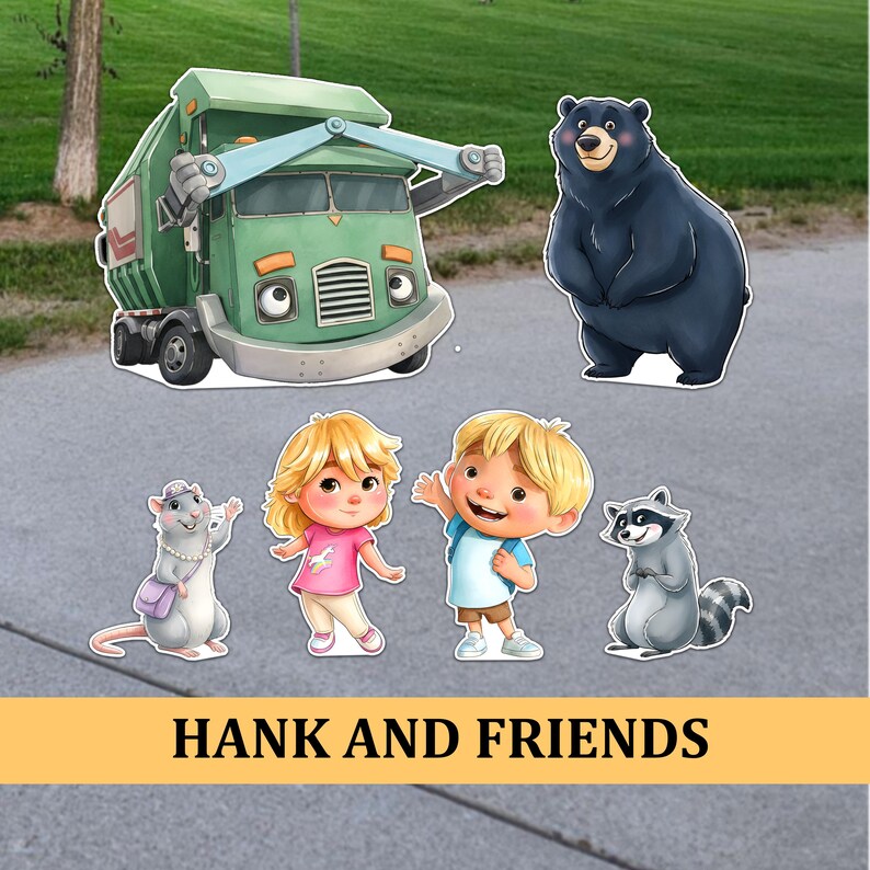Trash Truck Birthday Decoration WATER COLOR Cutout Yard Art ...