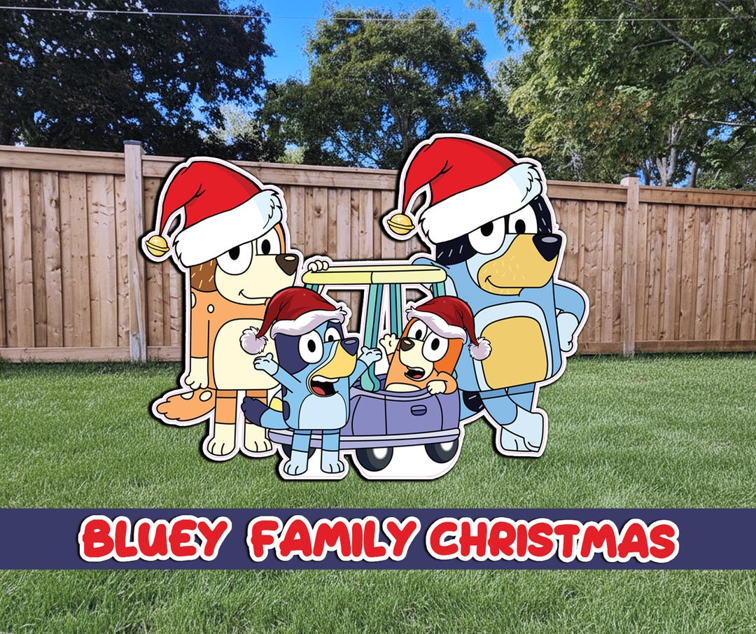 BLUEY CHRISTMAS Ornament Outdoor Decoration Christmas Front Door Sign ...
