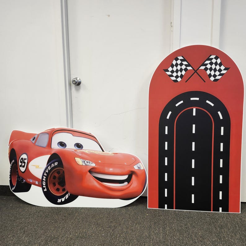 Lightning Mcqueen Arch Backdrop Standee Cars Birthday Party Decorations ...