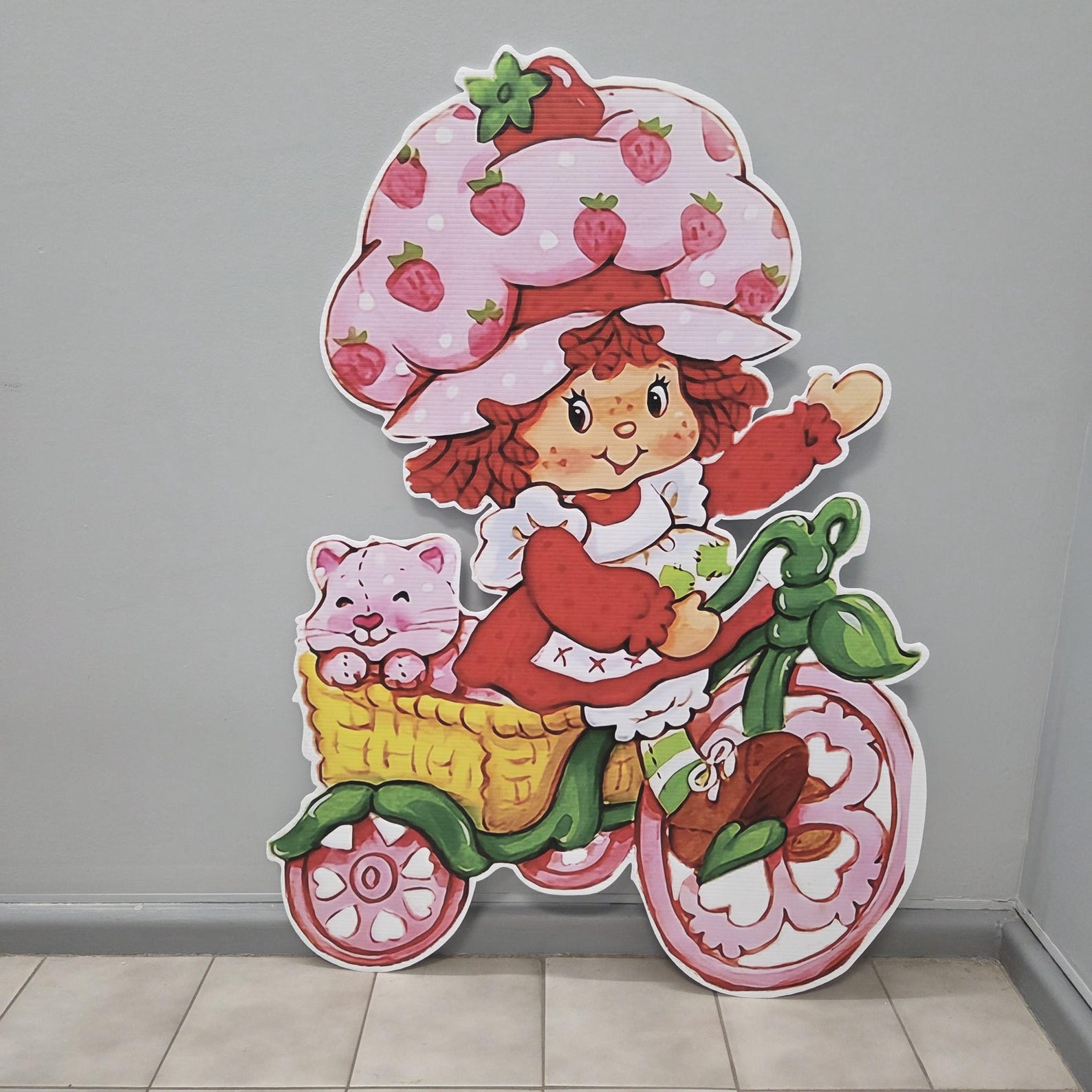 Vintage 80s STRAWBERRY Shortcake Cutout Baby Shower Decoration Cut Out ...