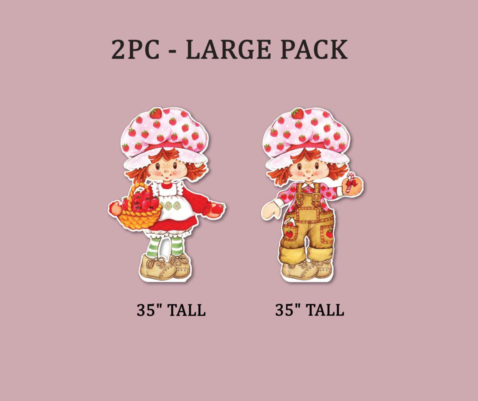Vintage 80s STRAWBERRY Shortcake Cutout Baby Shower Decoration Cut Out ...