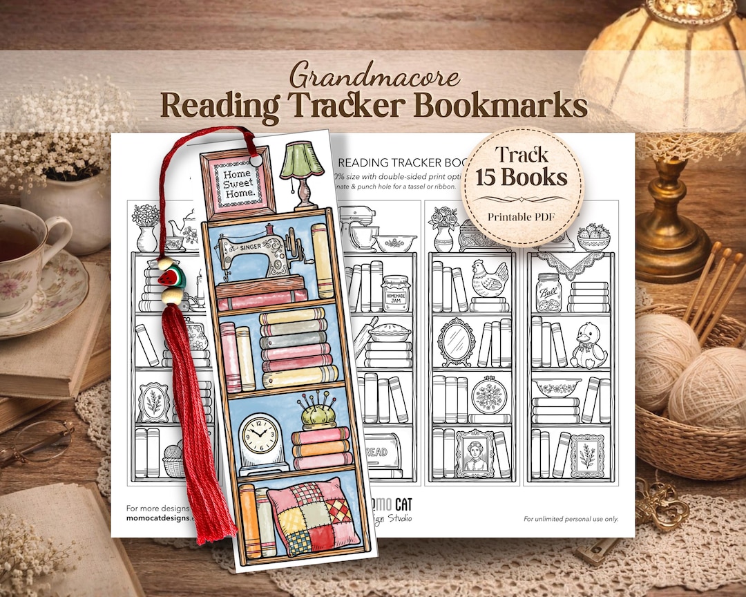 Printable Grandmacore Reading Tracker Bookmarks (PDF) - Etsy UK