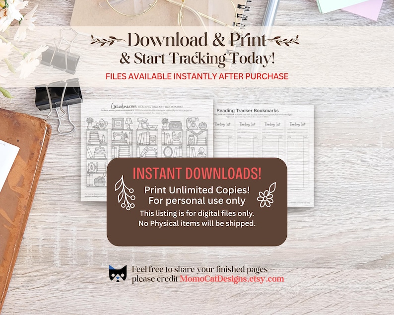 Printable Grandmacore Reading Tracker Bookmarks (PDF) - Etsy UK