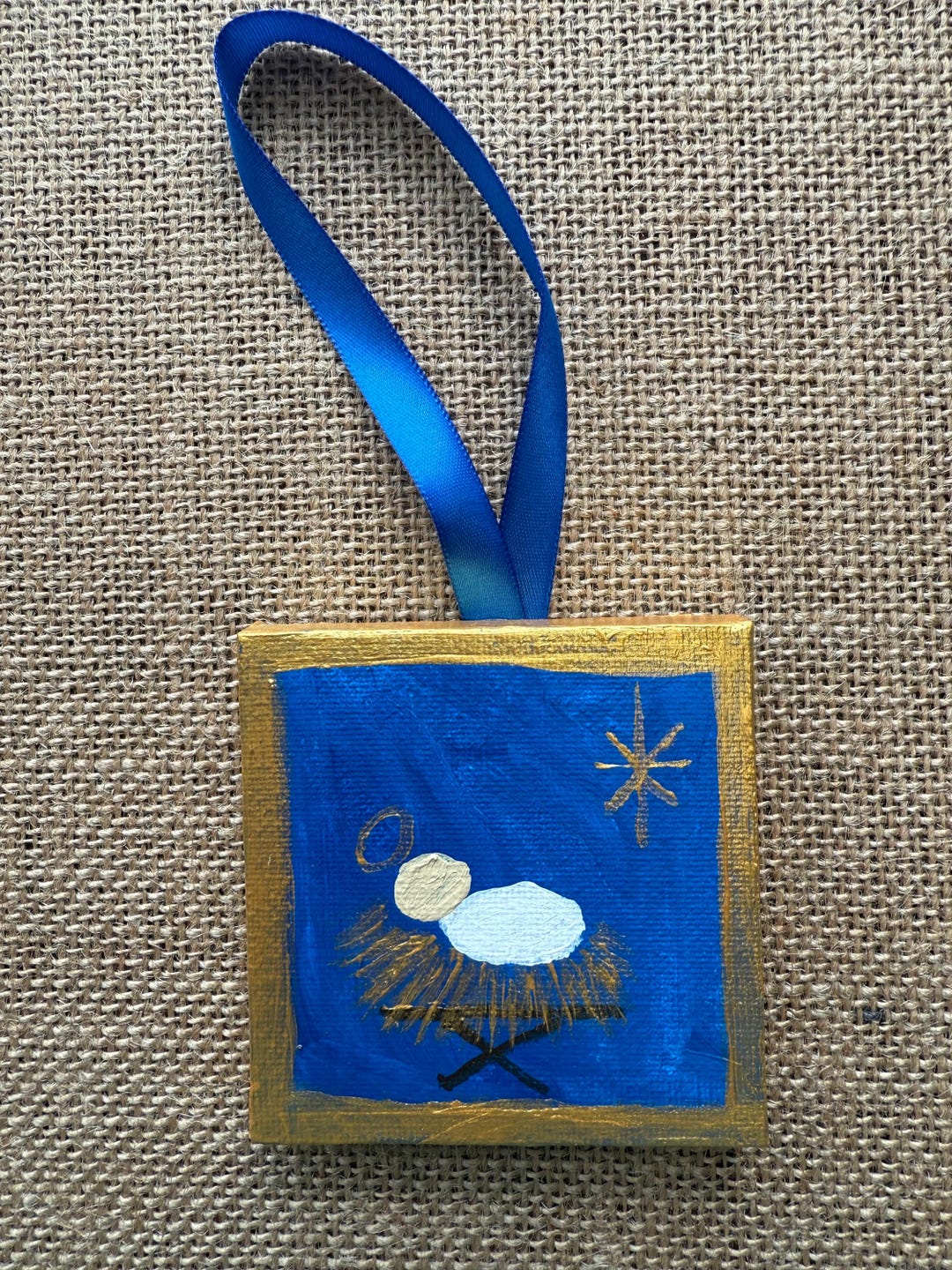 Baby in a Manger Hanging Ornament - Etsy UK