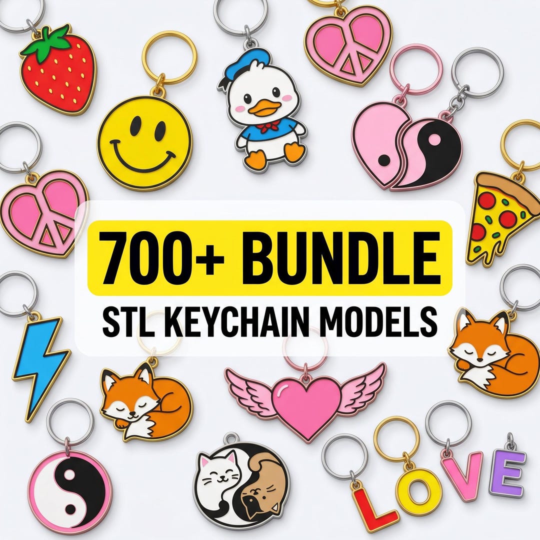 700+ Keychain STL Bundle Huge 3D Keychain STL Pack, 700+ Articulated ...