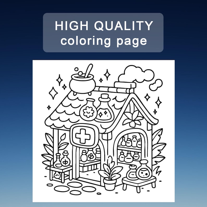 Cute Cozy Coloring Book Magical Shops Fantasy Houses Pages Instant ...