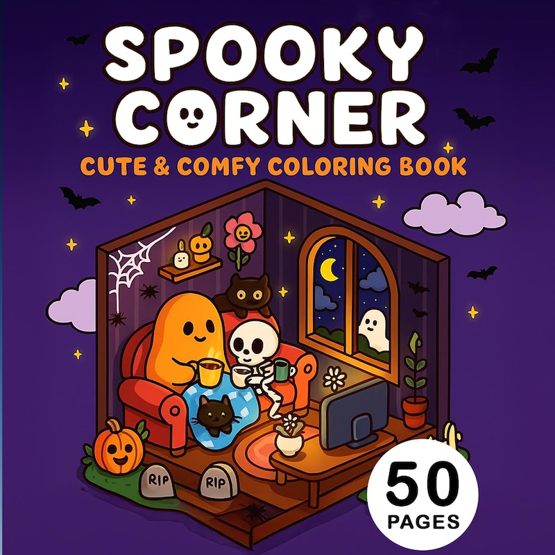 Cozy Spooky Coloring Book - Etsy