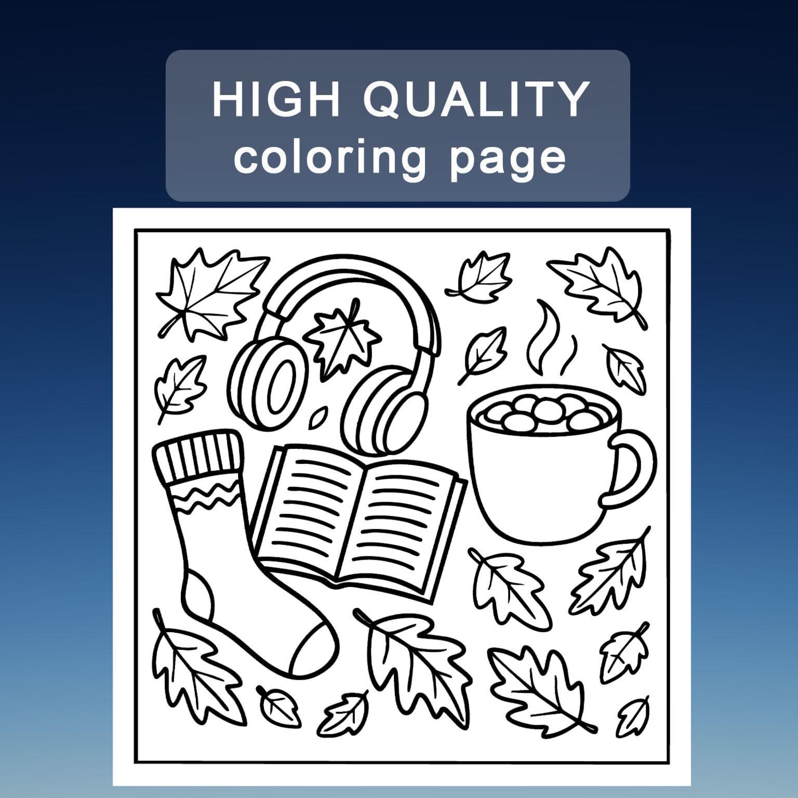 Cozy Autumn Coloring Book PDF Printable Fall Pages for Adults and Kids ...