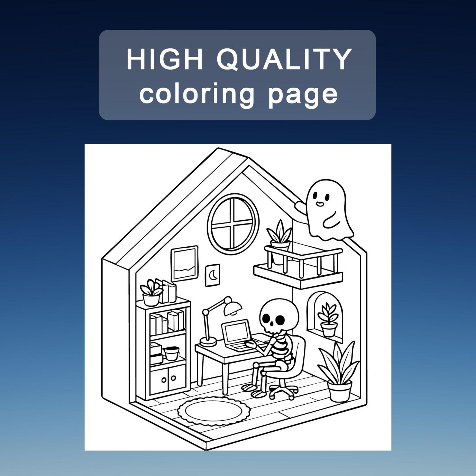 Halloween Coloring Pages Cozy Spooky Cute Ghost Printable Coloring Book ...