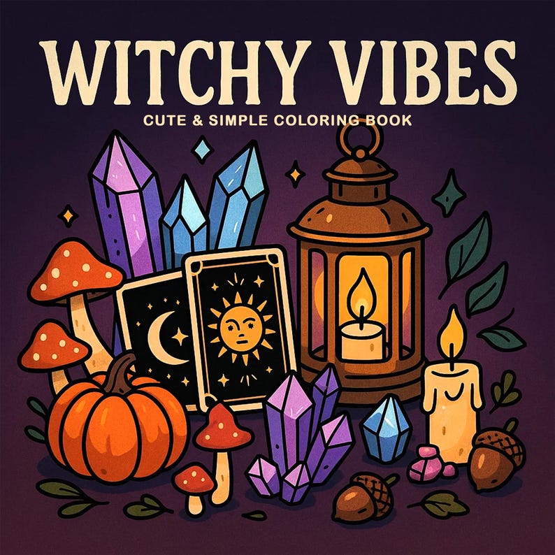 Fall Coloring Pages Witch Coloring Page Cute Cozy Fall Magic Printable ...