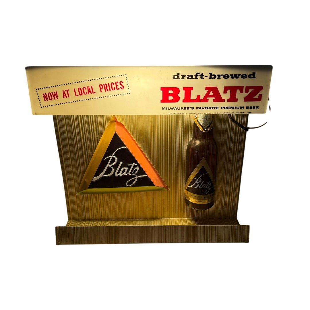 Vtg 1957 BLATZ Beer 3D Advertising Bar Light Sign - Milwaukee ...