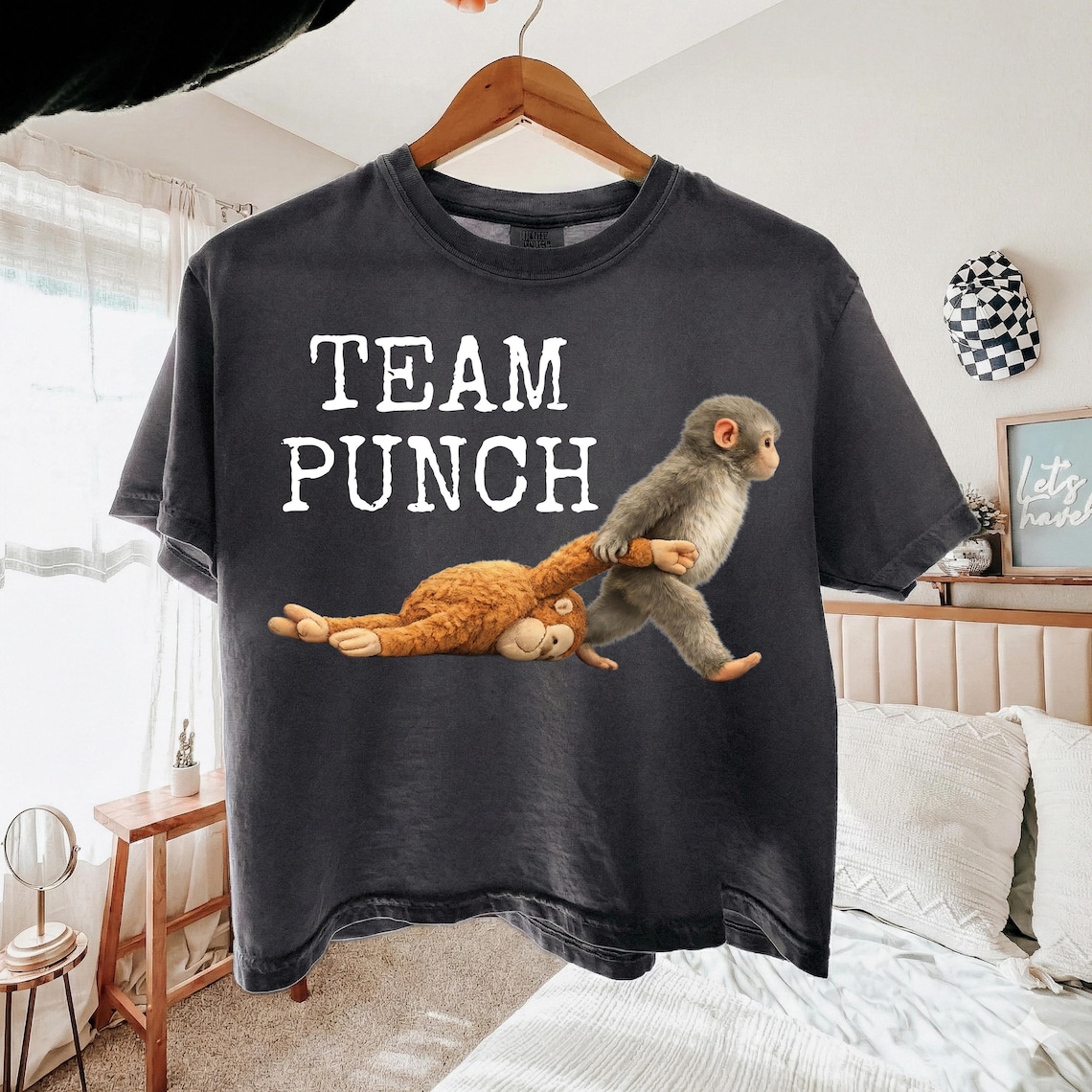Team Punch Viral Monkey Shirt, Cute Humor Animal Shirt, Baby Monkey ...