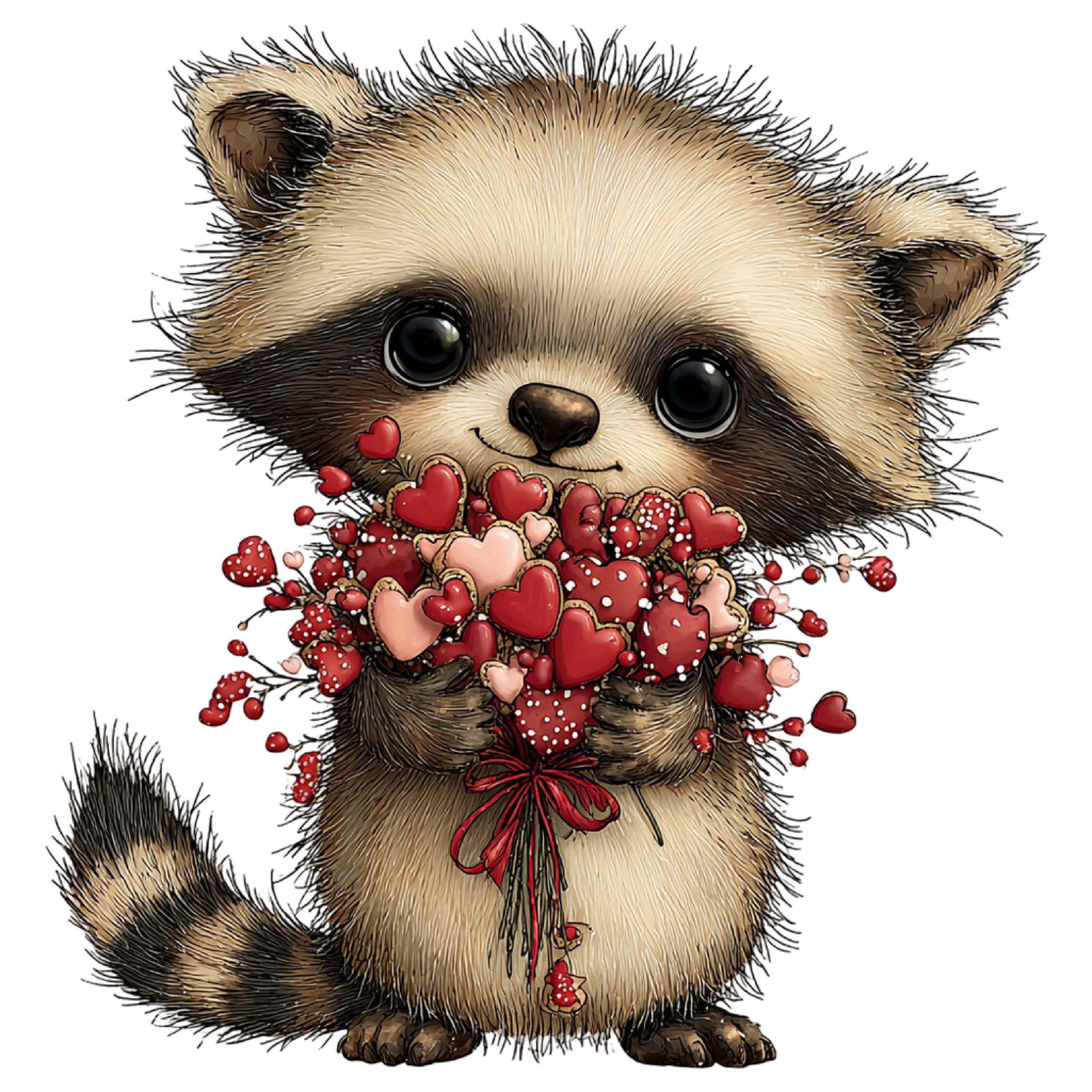 44 PNG Valentine Animals Clipart Bundle, Watercolor Woodland PNG ...