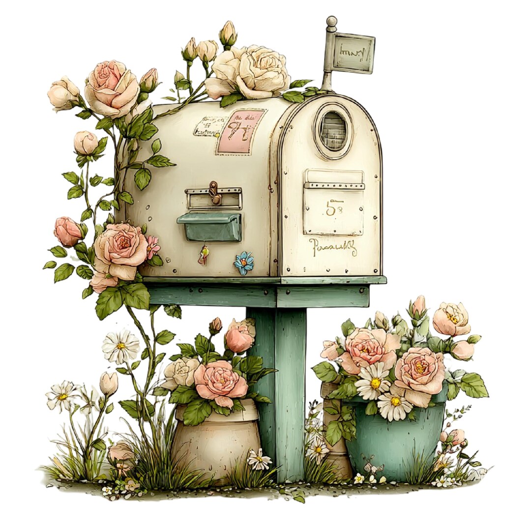 33 PNG Whimsical Spring Mailbox Clipart Full Pack, Cute Watercolor ...