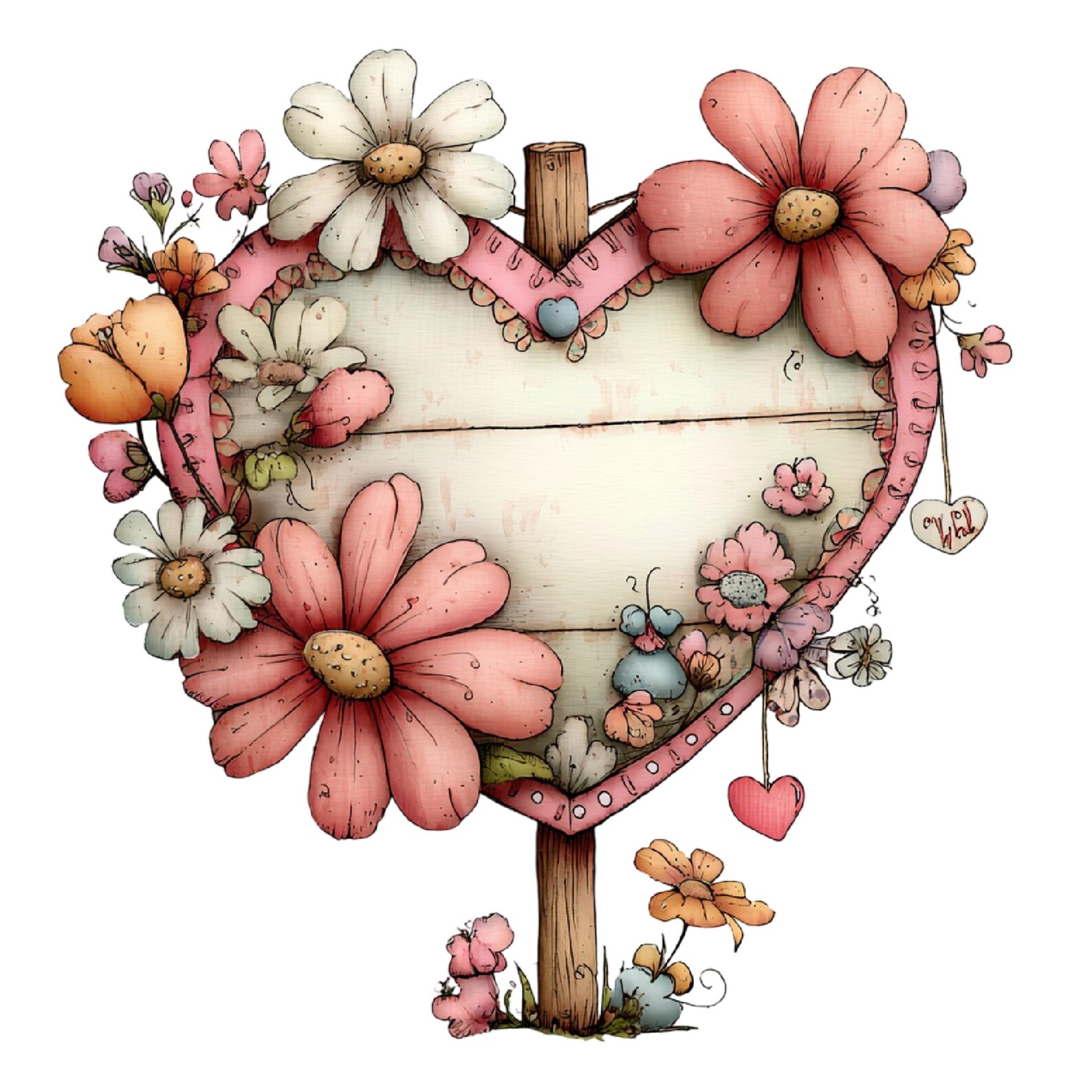 Spring Signpost Clipart Bundle, Floral Wooden Signs, Cottagecore (PNG ...