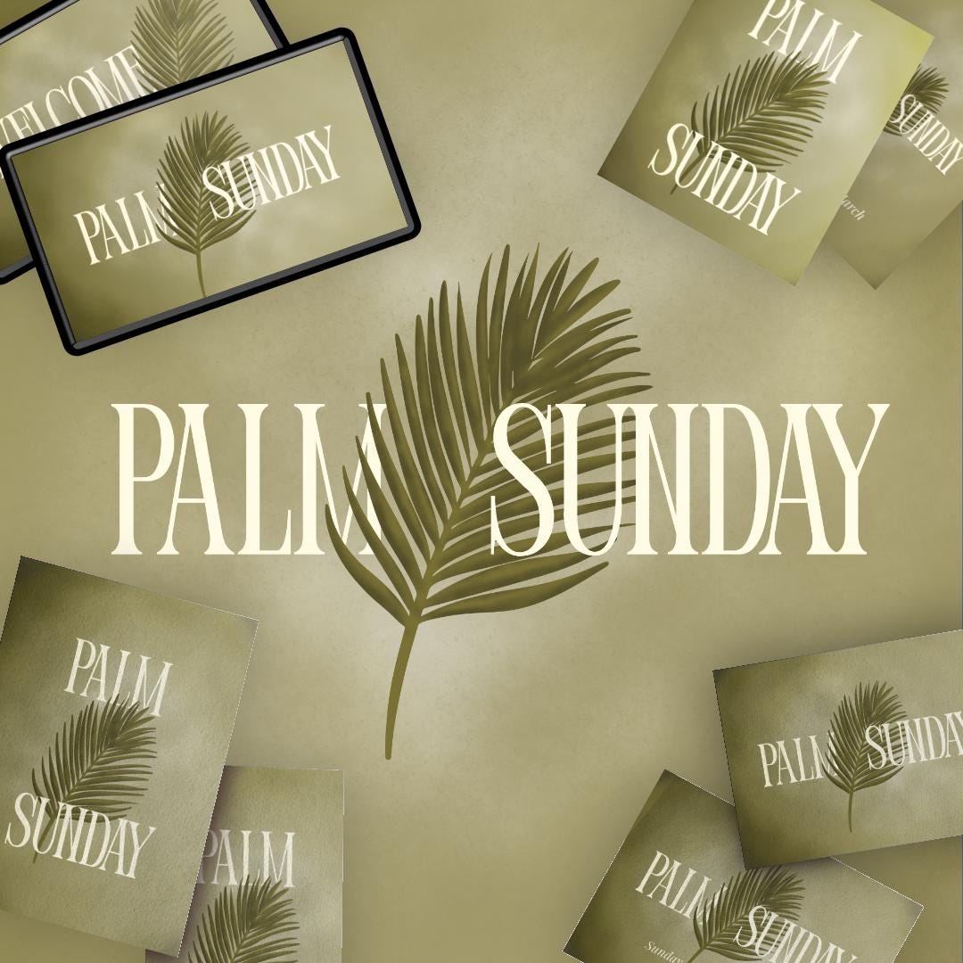 Palm Sunday Church Graphics - Canva Template for Social Media, Flyers ...