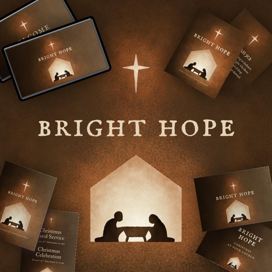 Bright Hope Church Christmas Canva Template - Nativity Scene Posters ...