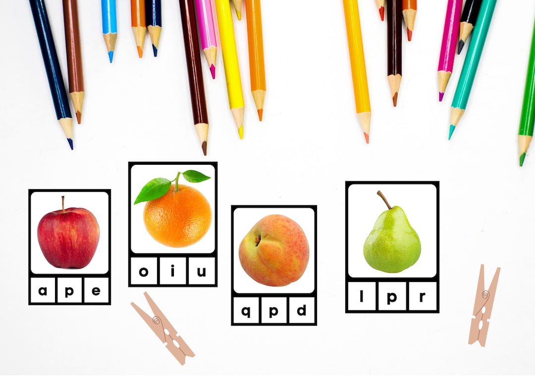Fruit and Vegetable Beginning Sound Clip Cards – Montessori Preschool ...