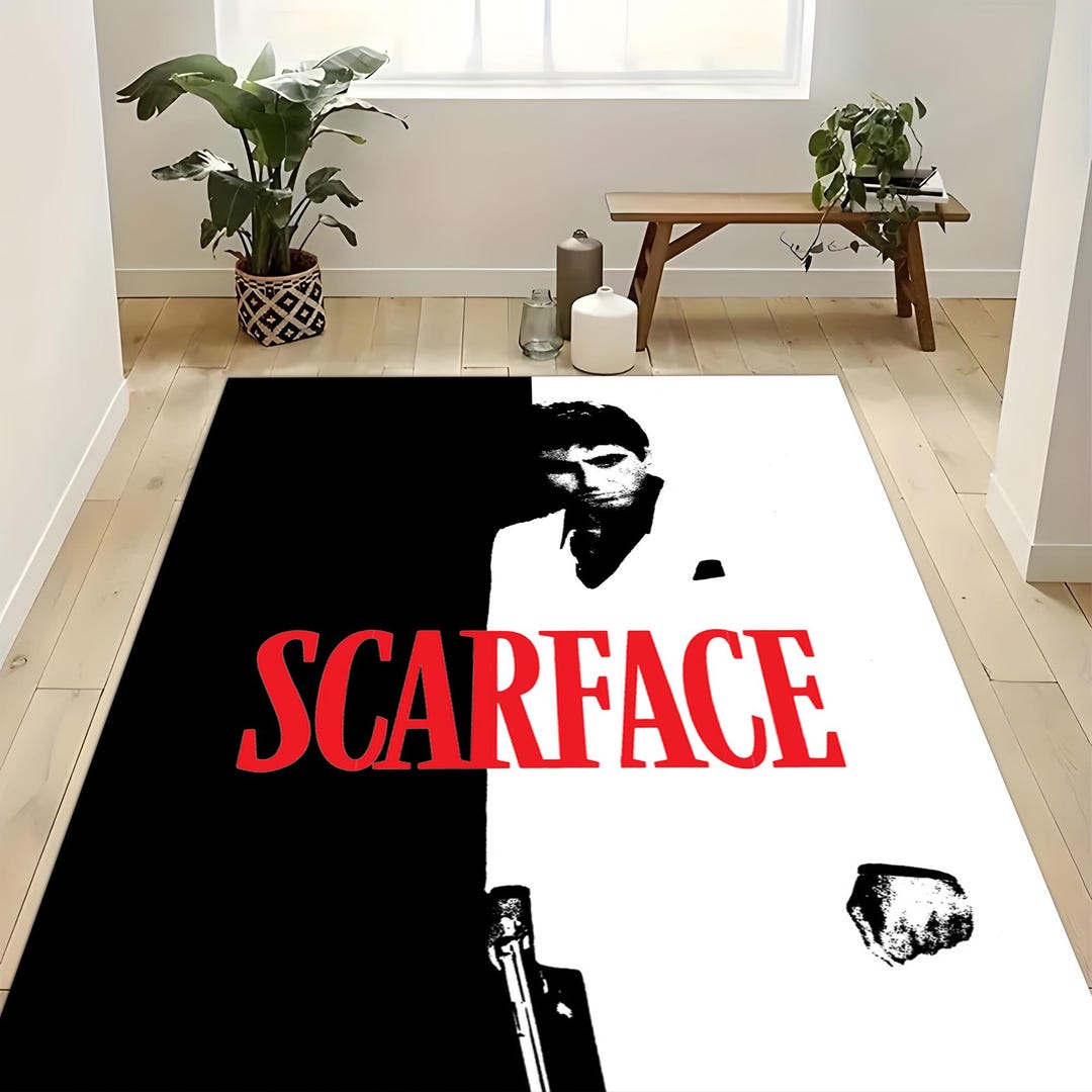 Scarface Rug: Tony Montana Movie Poster Art, Black & White - Etsy