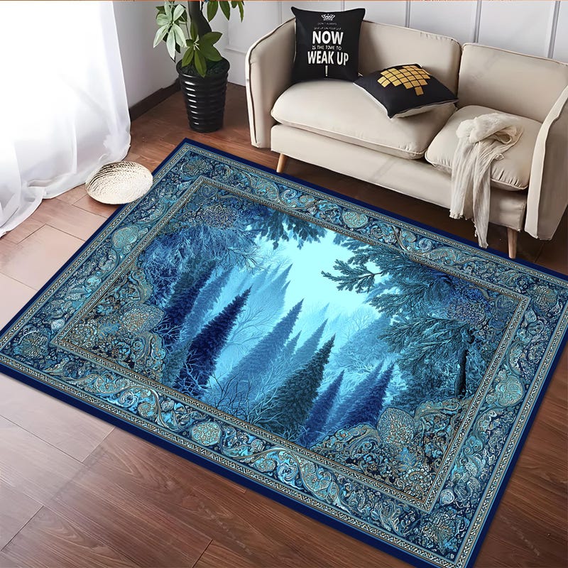 Blue Winter Scene Rugs - Etsy