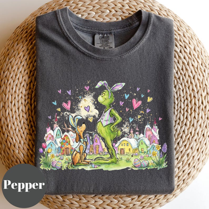Easter Grinch Bunny Shirt, Cute Grinch & Max Easter Eggs Tee, Spring ...