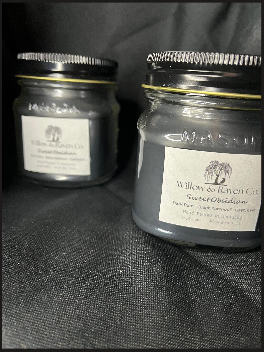 Sweet Obsidian 7oz. Mason Jar Dark & Indulgent Candle, Dark Rum, Black ...