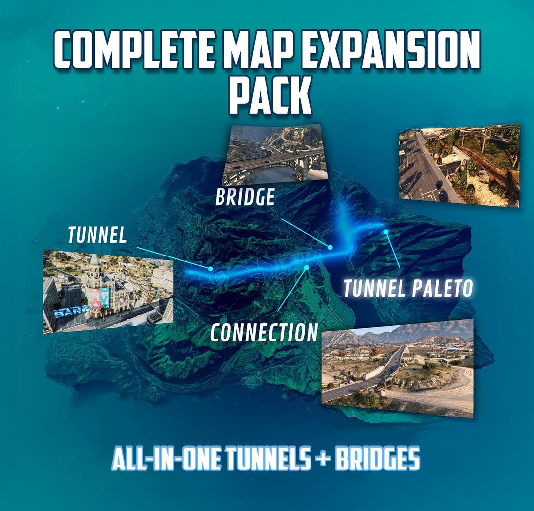 Expansión del mapa de FiveM Bridges & Tunnels: complemento optimizado ...