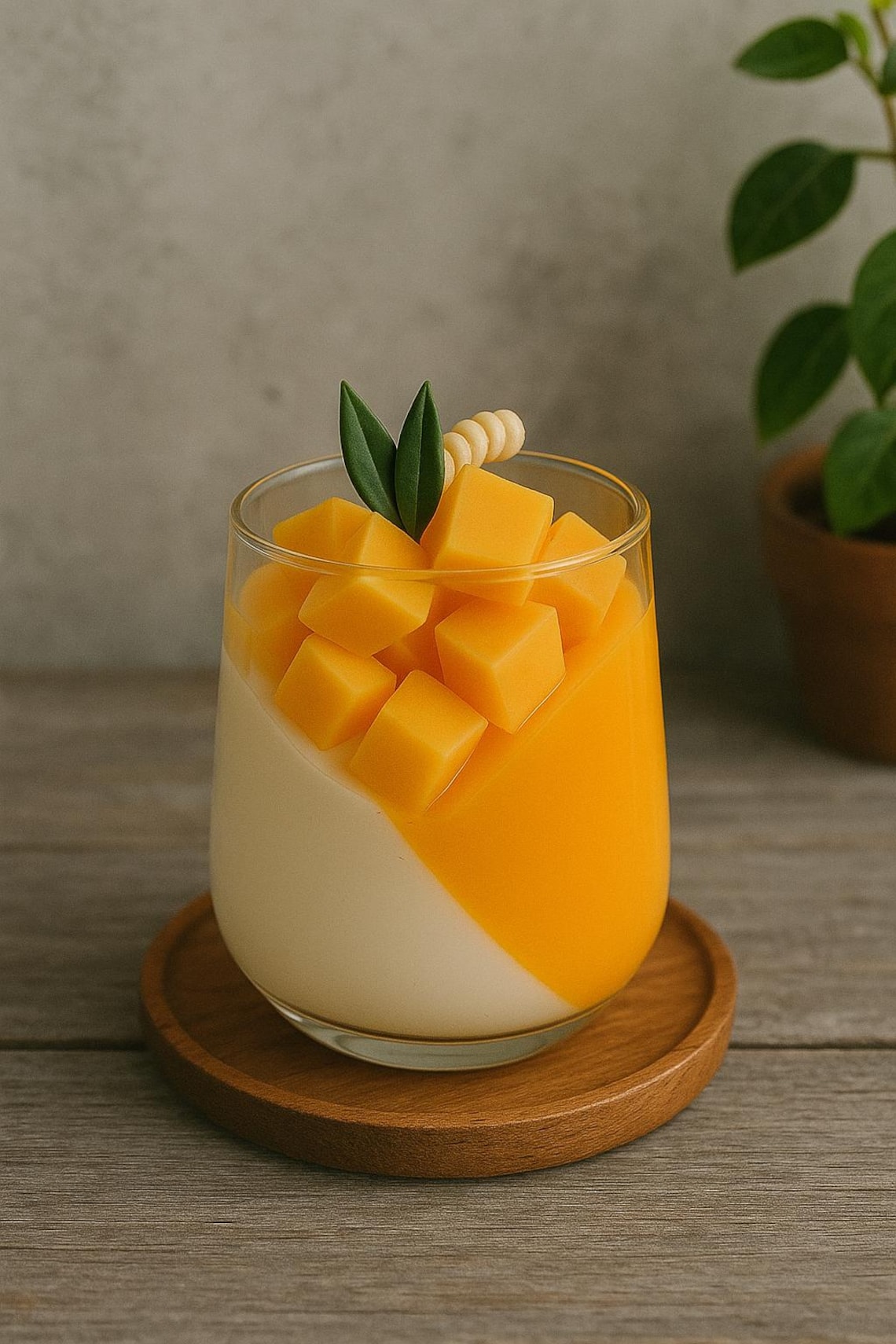 Mango Yogurt Dessert Cup | Tropical Layered Treat | Fresh Mango Cubes ...