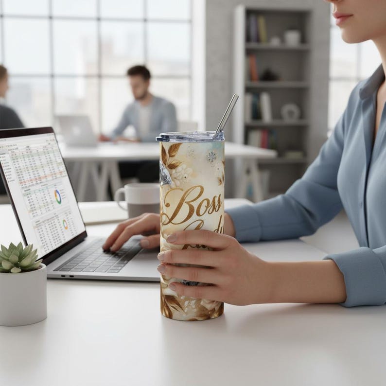 Boss Lady Stainless Steel Tumbler | 20oz Skinny Travel Cup - Etsy