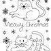 Cat Christmas Coloring Card – DIY Color Your Own Holiday Greeting Card ...