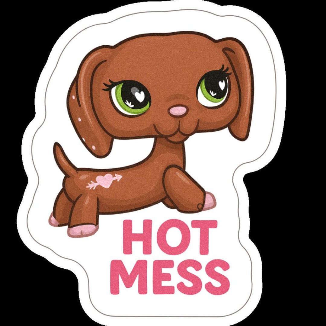 Littlest Pet Shop Dog Sticker - Hot Mess - Decal for Laptops, Water ...