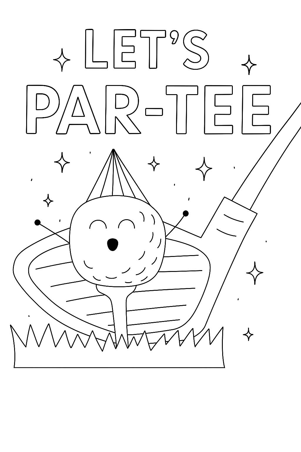 DIY Golf Ball Coloring Birthday Card: Fun Activity Gift - Etsy